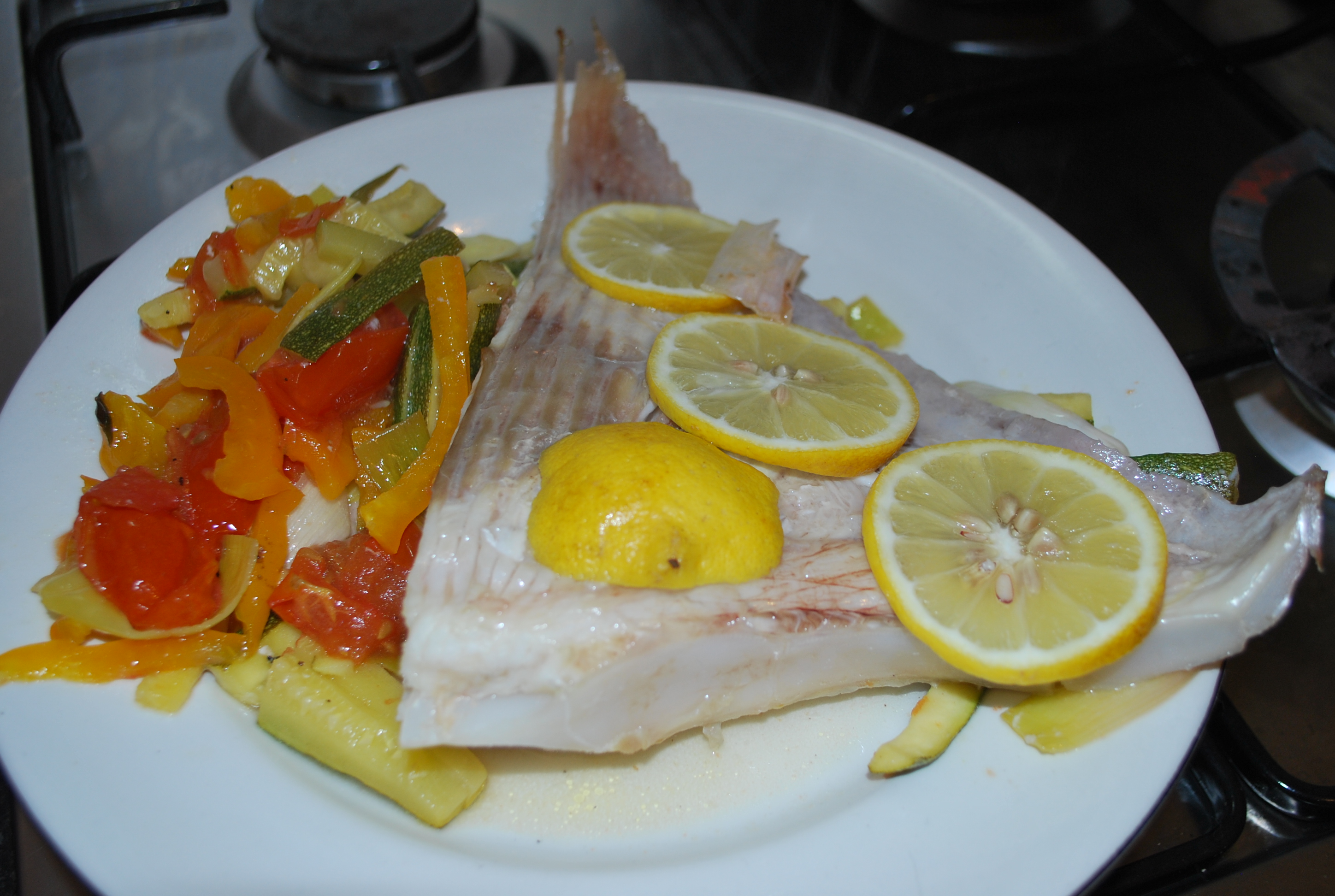 Baked Skate with Oven Roasted Vegetables – Chica Andaluza